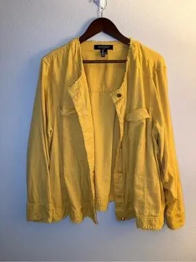 Ellen Tracy | Jackets & Coats | Ellen Tracy Bright Yellow Openfront ...